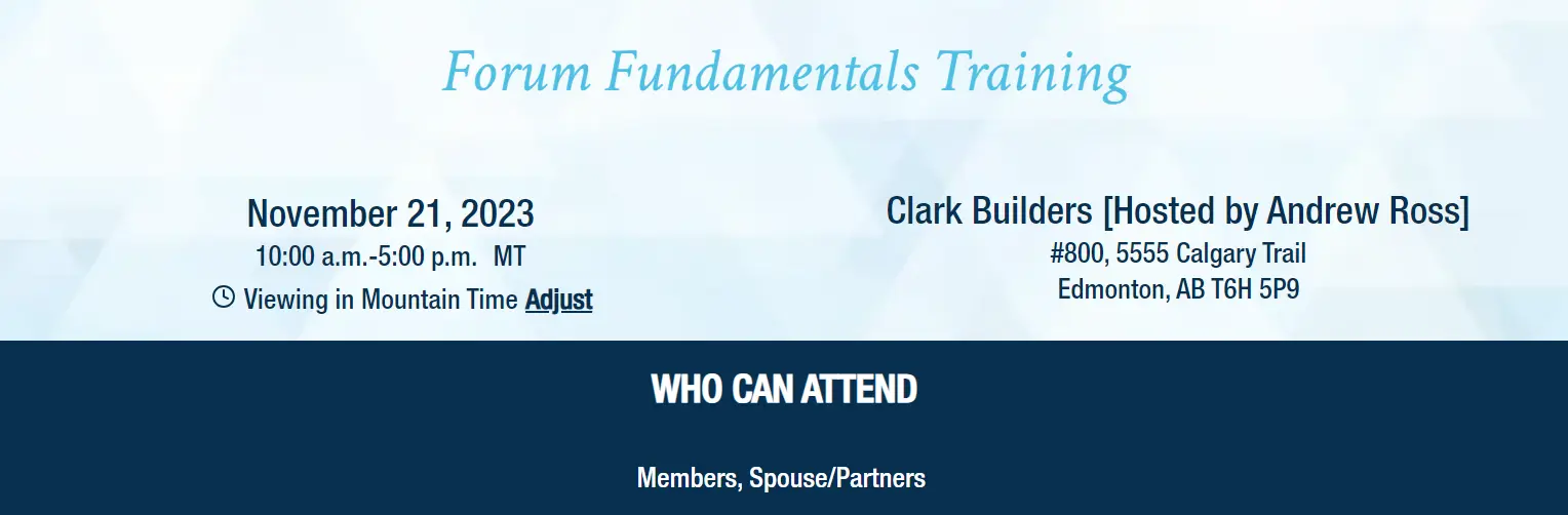 Forum Fundamentals Training | YPO Connect+